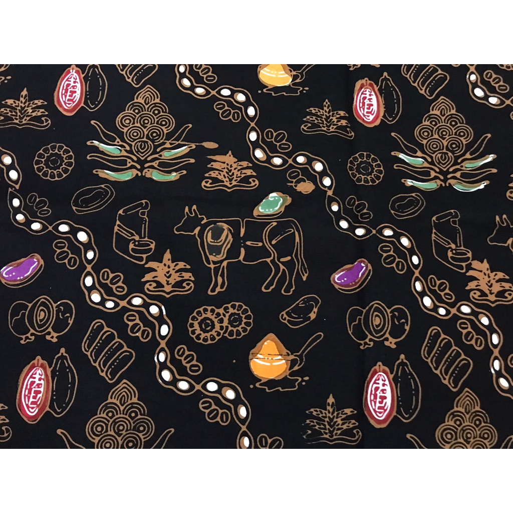 HITAM Agricultural Batik Indonesian Agricultural Motif Black Sogan ...