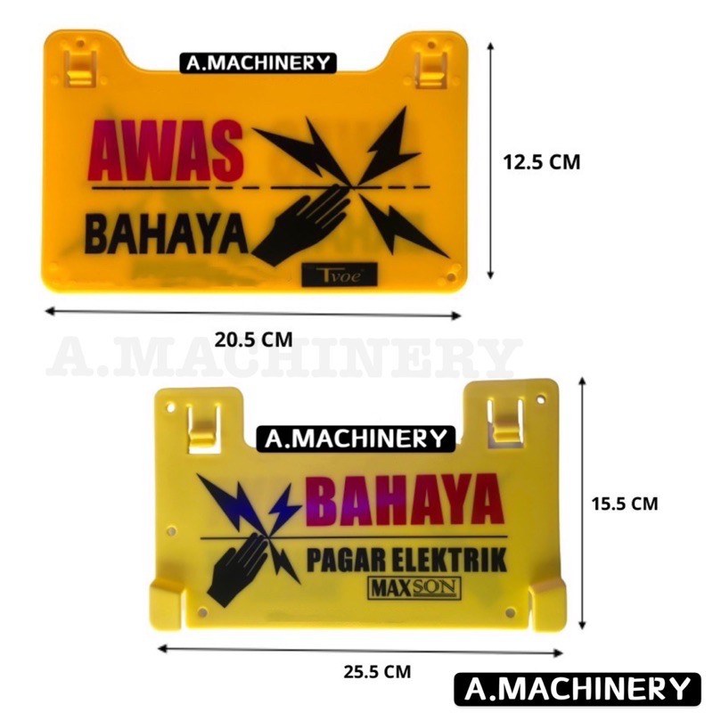 MAXSON Warning Sign Board Electric Fence Warning Board Pagar Bahaya ...