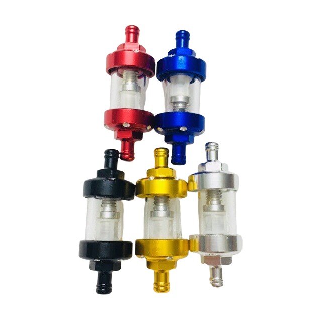 CNC Aluminum Transparent Motorcycle Fuel Filter in all colors | Shopee ...