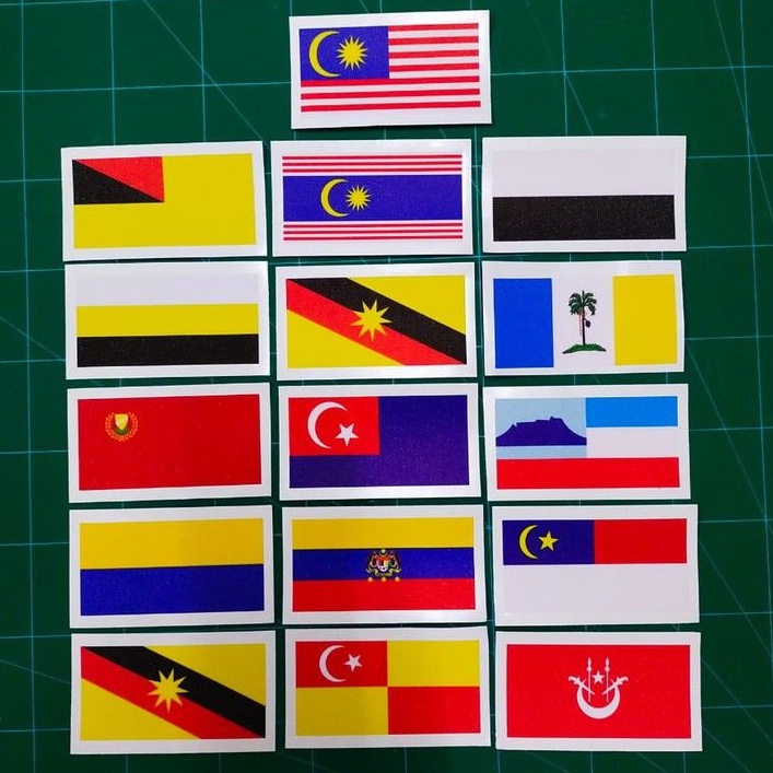 code47 - 10x5cm - STICKER BENDERA NEGERI DI MALAYSIA WATERPROOF - READY ...