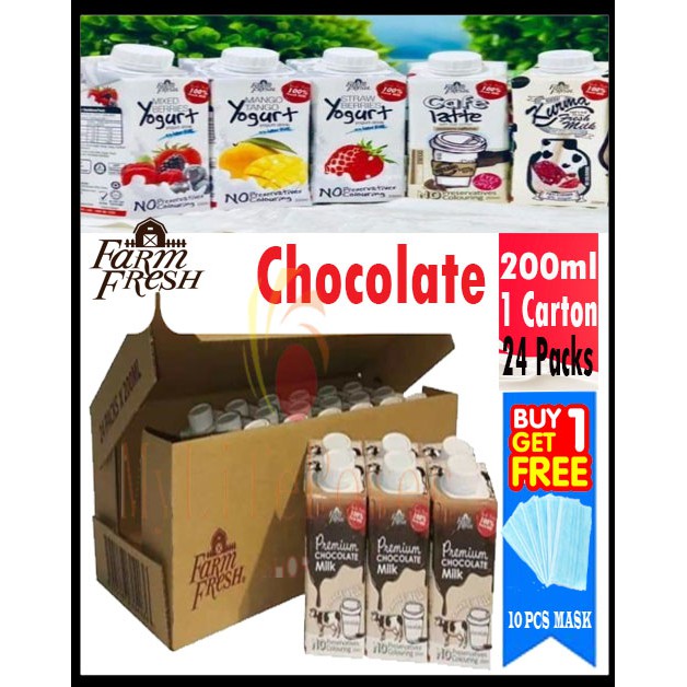 🔥Farm Fresh Milk 200ml x 24 kotak Susu Segar UHT Yogurt Kurma,Coklat ...