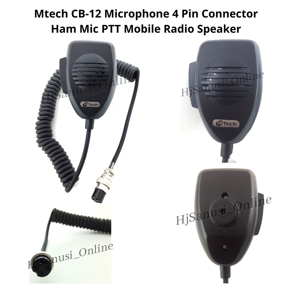 Mtech CB-12 Microphone 4 Pin Connector Ham Mic PTT Mobile Radio Speaker ...