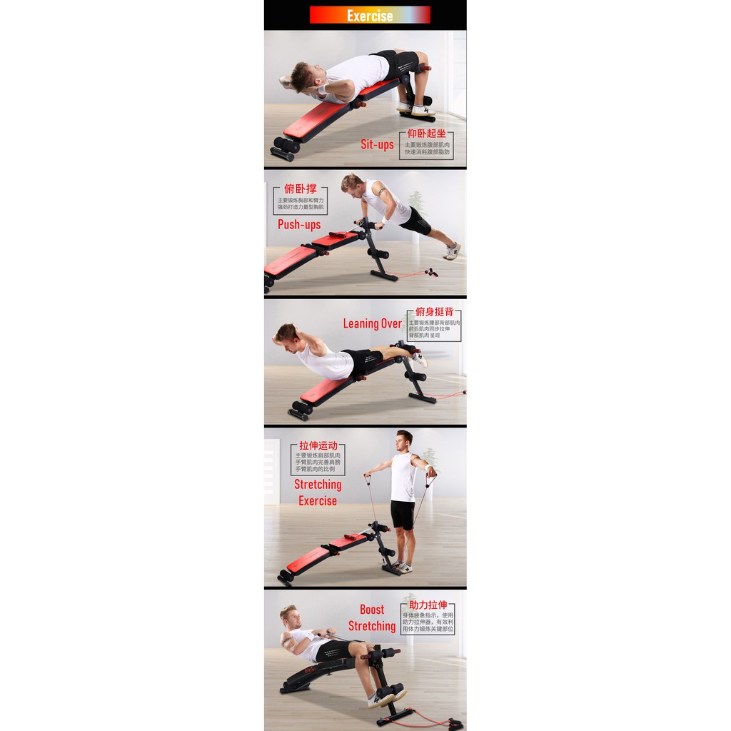 ADSports AD-178 Home Fitness Gym Foldable Sit Push Ups Supine Spine ...