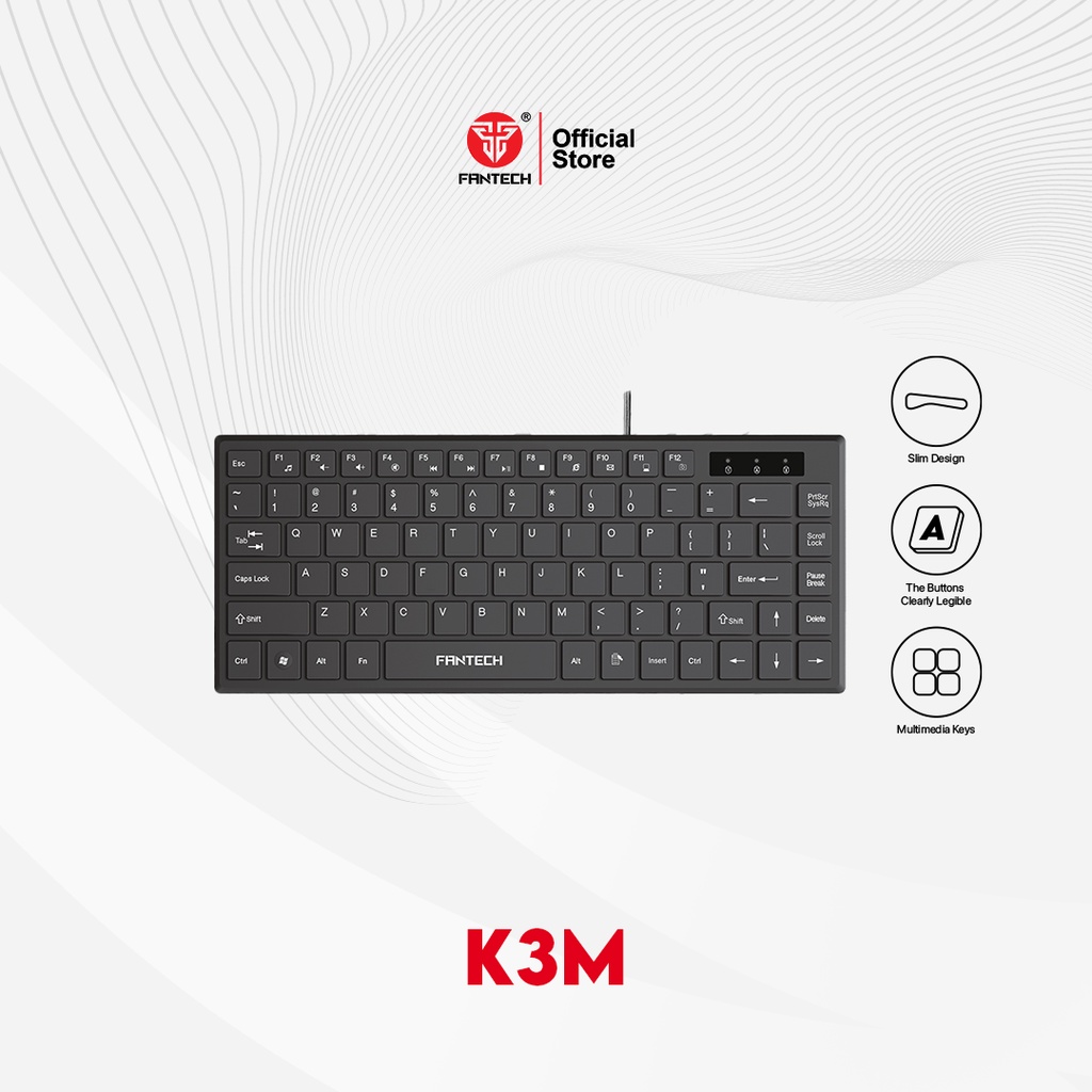 Fantech K3M Multimedia Office Mini Computer Keyboard | Shopee Malaysia