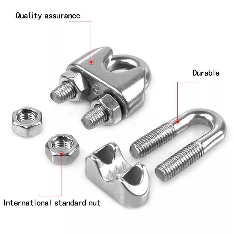 (M2-M16) Wire Rope U Clip Stainless Steel 304 Cable Clip M2 / M3 / M4 ...