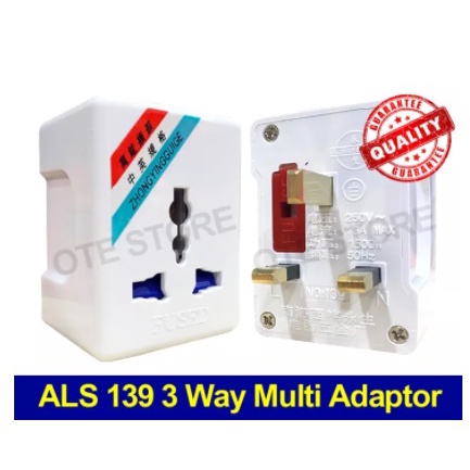 ALS 139 13A Universal 3 Way Multi Adaptor (BAKELITE) | Shopee Malaysia