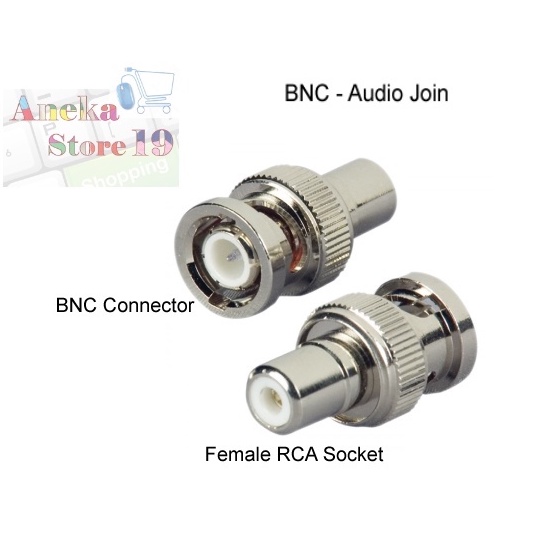 CCTV Audio TV Join BNC Connector BNC Male to RCA Female Plug Join Audio ...