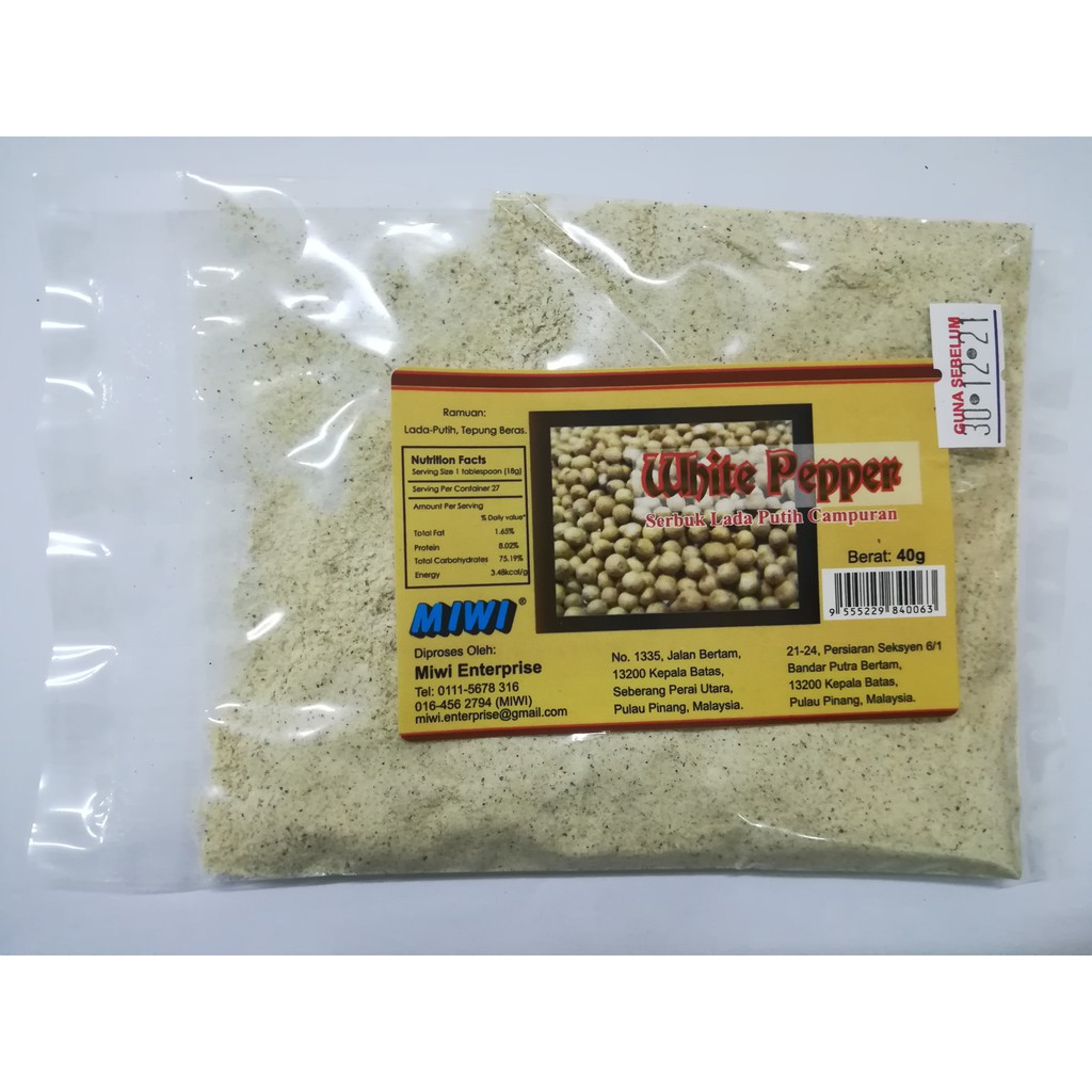{Miwi} Serbuk Lada Putih Campuran 40g (Halal) | Shopee Malaysia