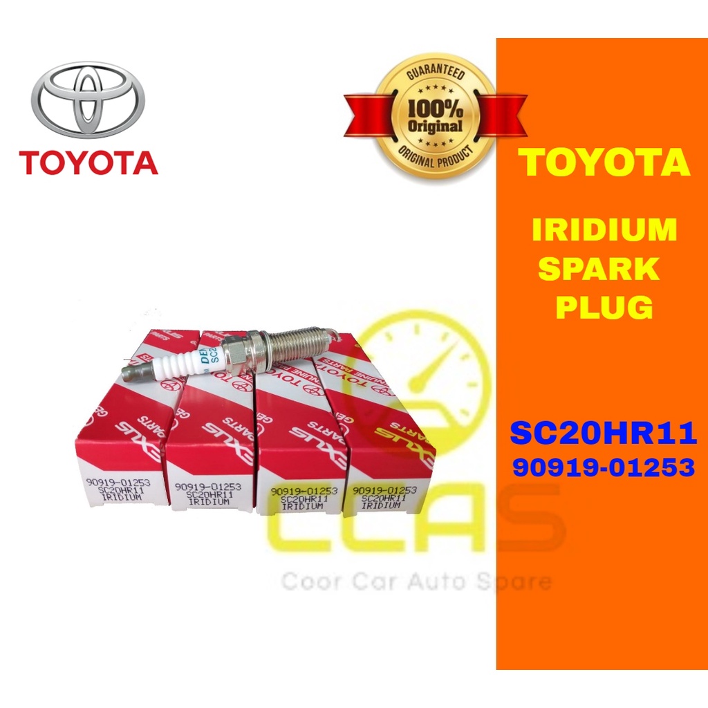 100% ORIGINAL Toyota Iridium Spark Plug SC20HR11 - 90919-01253 - Altis new ZRE142 Wish new ZGE10 ...