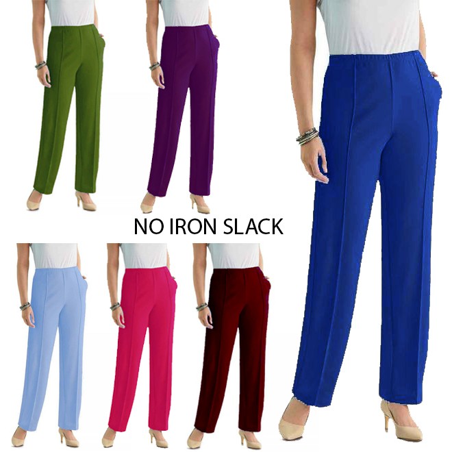 Plus Size Seluar Slek Wanita Pinggang Getah / Slack Pants Women ...