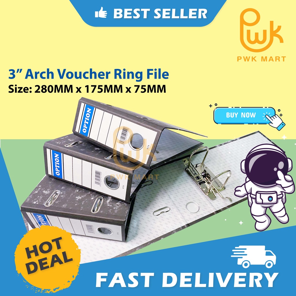 🔥Best Quality🔥ABBA OPTION 3" Voucher Arch File / Ring File 3 inch (75mm ...