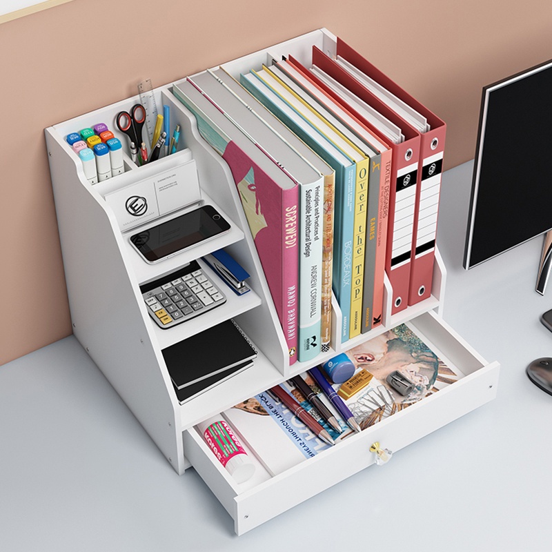 Office desk storage box multilayer document file rack tabletop ...