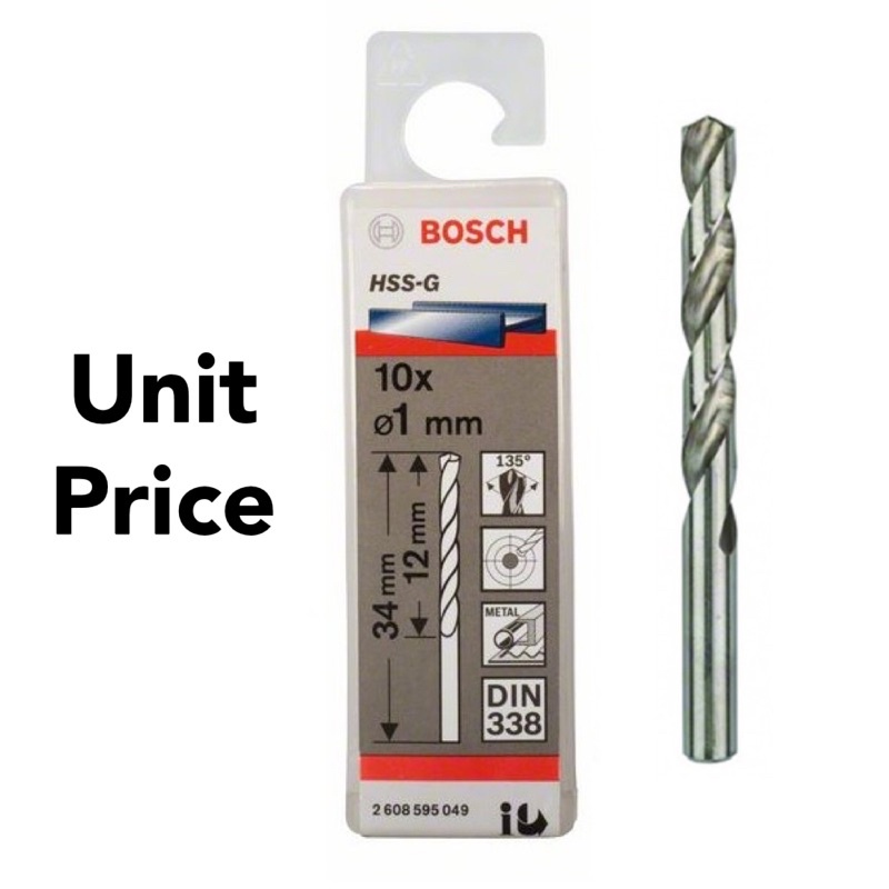 BOSCH HSS-G Metal Drill Bit 1mm - 6mm / HSS Twist Drill Bit Ground For Rotary Drills / Mata ...