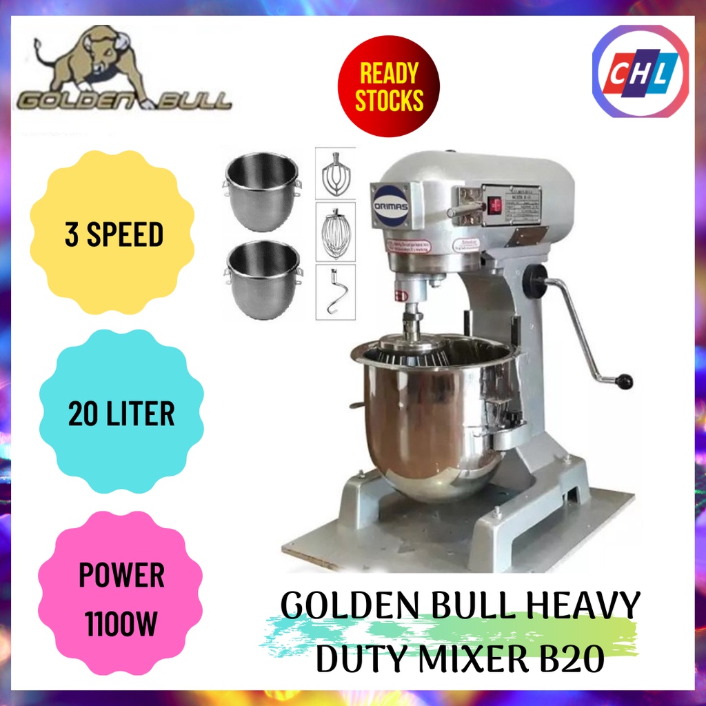GOLDEN BULL (READY STOCK) 20L HEAVY DUTY STAND MIXER B20 | Shopee Malaysia