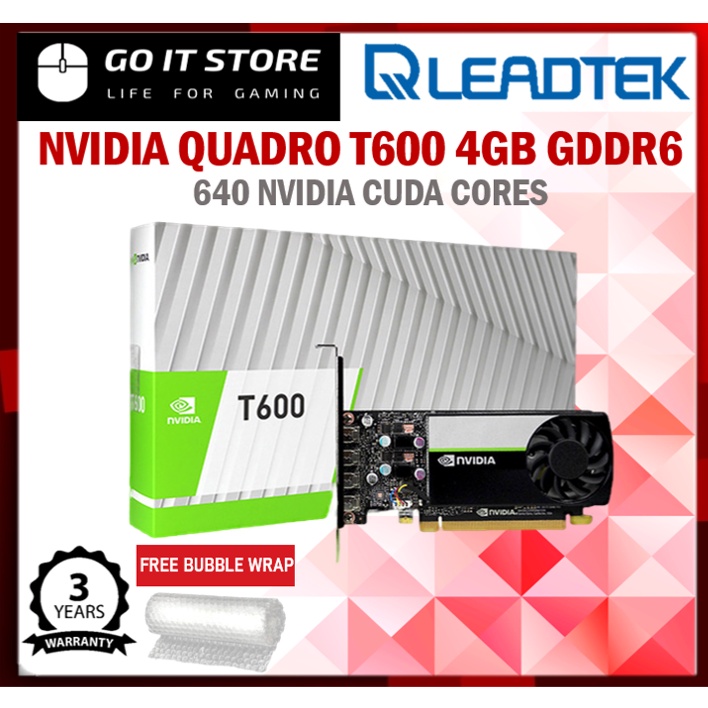 Leadtek Nvidia Quadro T600 4GB GDDR6 128Bit Graphic Card | Shopee Malaysia