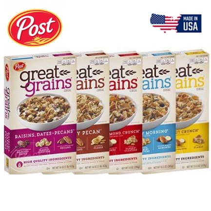 GREAT GRAINS USA Post Cereals/Cranberry Almond/Banana Crunch/Blueberry ...