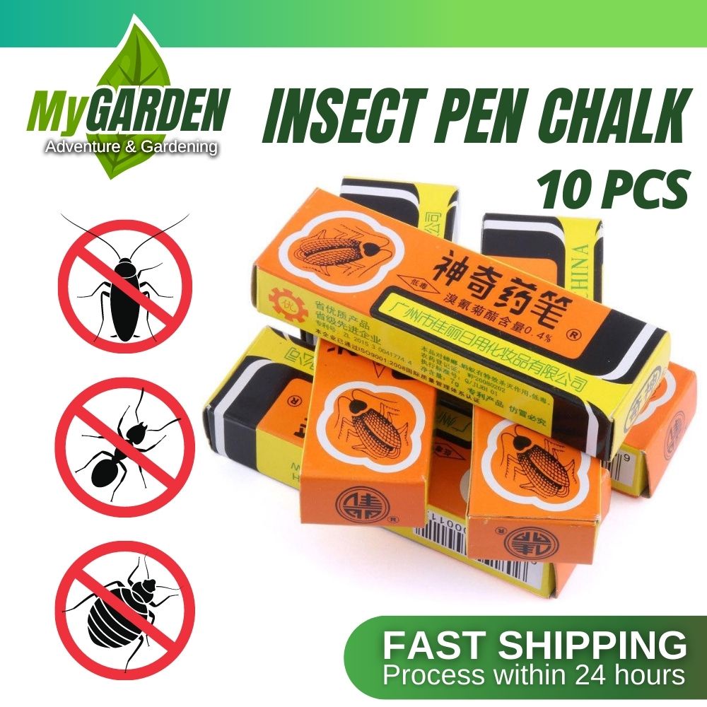 10 PCS Chalk Pen Ubat Lipas Semut Miraculous Cockroach Killer Ant ...