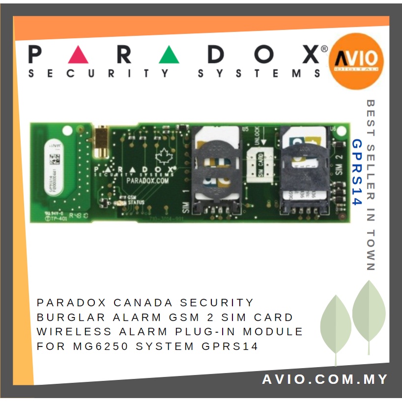Paradox Canada Security Burglar Alarm Magellan Wireless Alarm GSM 2 SIM ...
