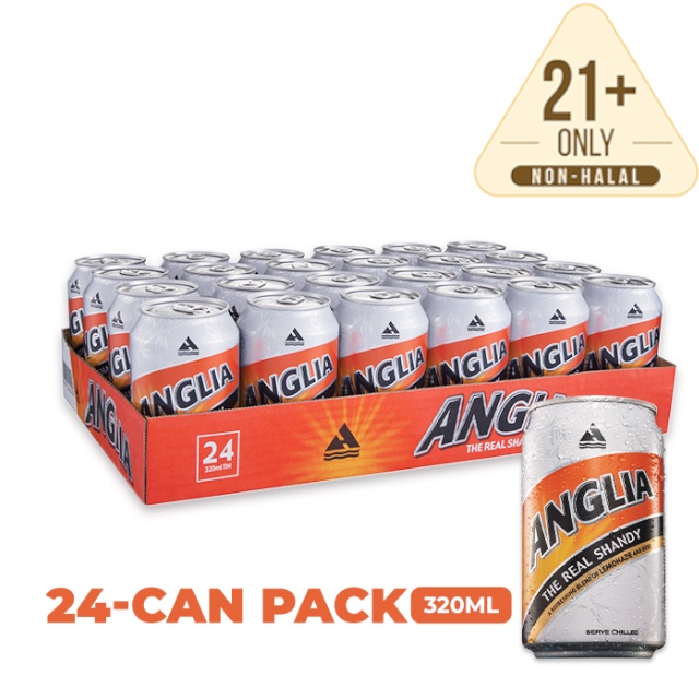 Anglia Shandy Fizzy Lemonade Beer Can 0.03% Alcohol 24-Can Pack (24 x ...