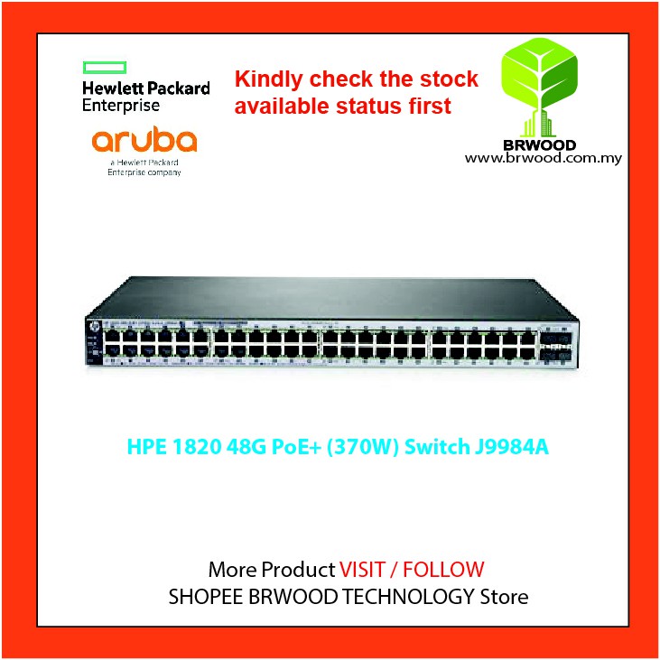 HPE J9984A: OFFICECONNECT 1820 48G POE+ (370W) 48 PORT 10/100/1000MBPS ...