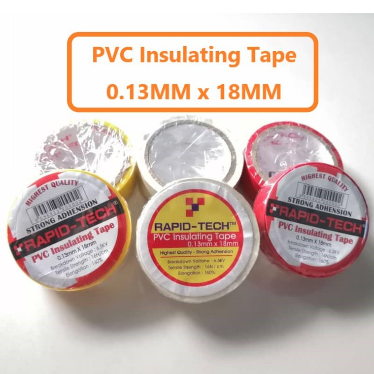 🔥READY STOCK🔥 RAPID-TECH PVC Insulating Tape / Wire Tape 0.13MM X 18MM ...