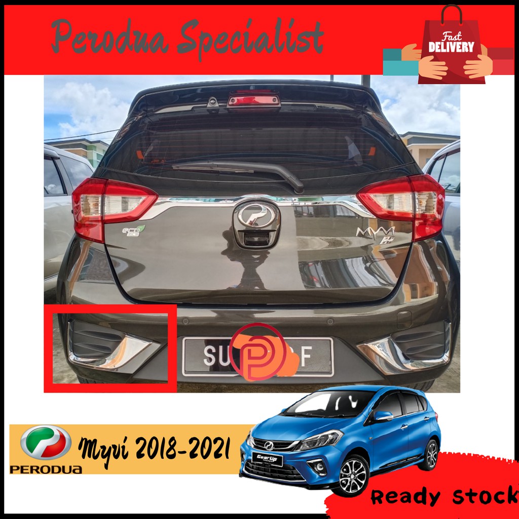 Perodua Myvi G3 2018-2021 Rear Bumper Garnish/Bumper Chrome | Shopee ...