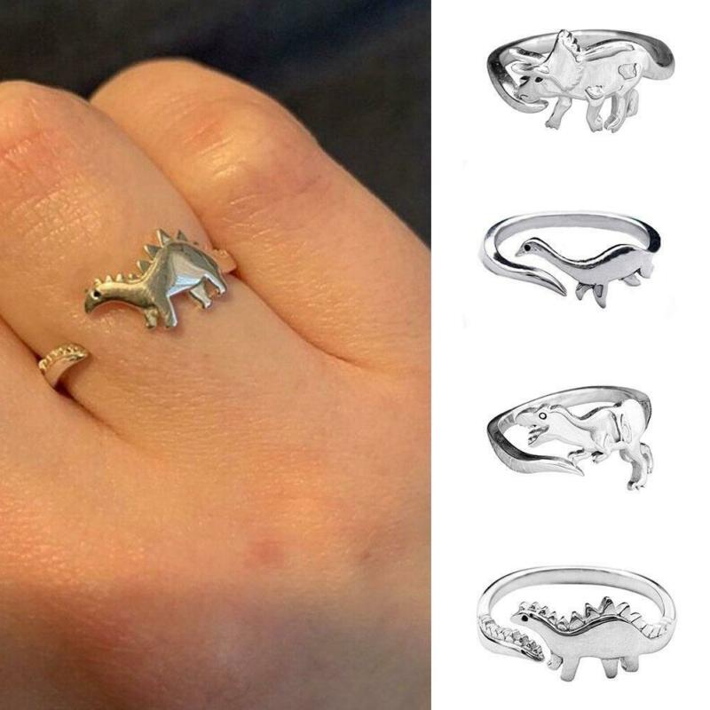 1 pcs Dinosaur Ring Silver Band Ring Cute Silver Ring Love Gift ...