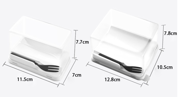 [10PCS] Cake Roll Tray with Fork Swiss Roll Cake Dessert Packaging ...