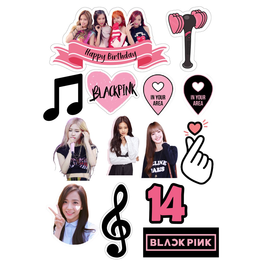 (CUSTOME MADE) Black Pink 2 Cake Topper A4 size | Shopee Malaysia