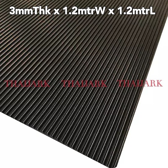 Ribbed Rubber Mat, Size: 3mm x 1.2mtrW x 1.2mtrL,Corrugated Rubber Mat ...