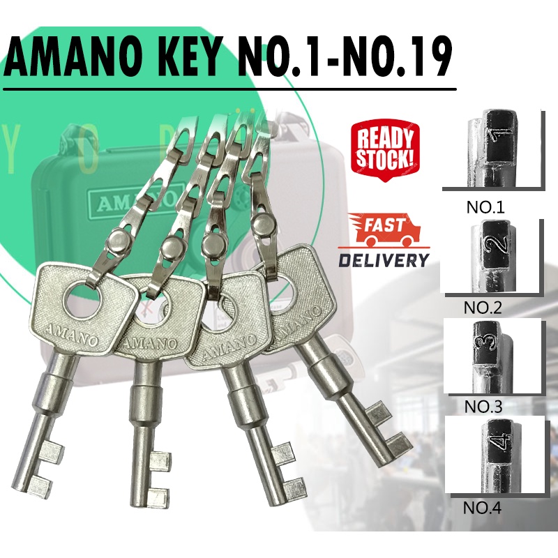 AMANO Station Keys No. 1 - No. 19 Guard Tour Key AMANO Guard Tour ...