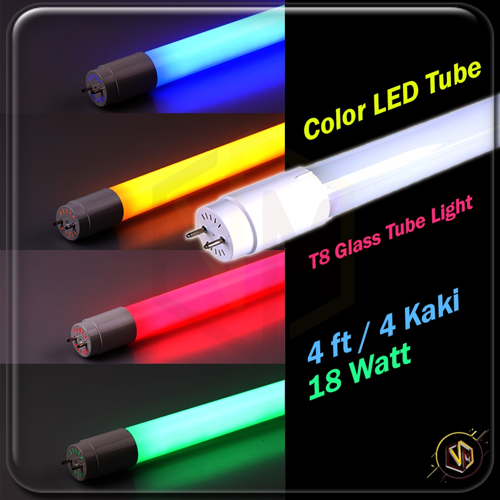 LED Colour Light Tube Weatherproof 4ft T8 18W MultiColor Red Yellow ...