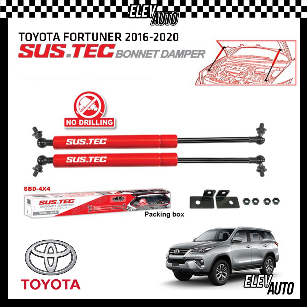 Toyota Fortuner 2016 - 2024 SUSTEC Front Hood Damper Bonnet Gas Lifter ...