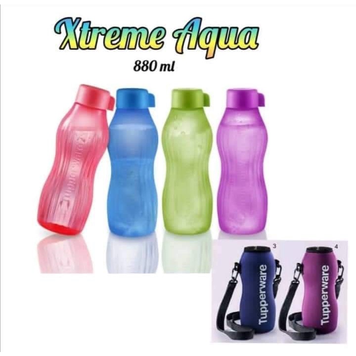 7 Types: Tupperware Xtrem Aqua Eco Bottle Screw Cap 880ml (pouch) water bottle (Xtreme Aqua ...