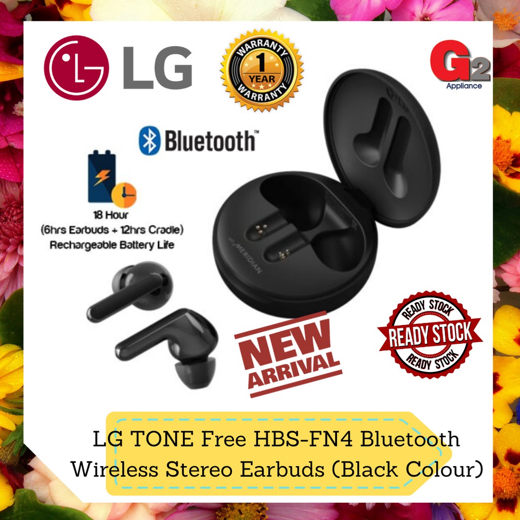 LG TONE Free HBS-FN4 Bluetooth Wireless Stereo Earbuds (White Colour / Black colour) | Shopee ...