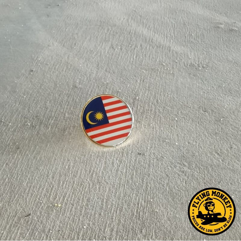 Original 18K Gold Malaysia Country Flag Badge collection Merdeka ...