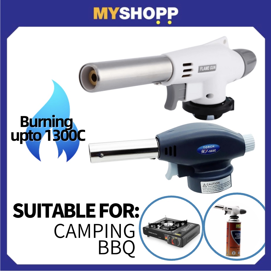 MYSHOPP - Portable Metal Flame Gun Butane Gas Torch Flaming thrower ...