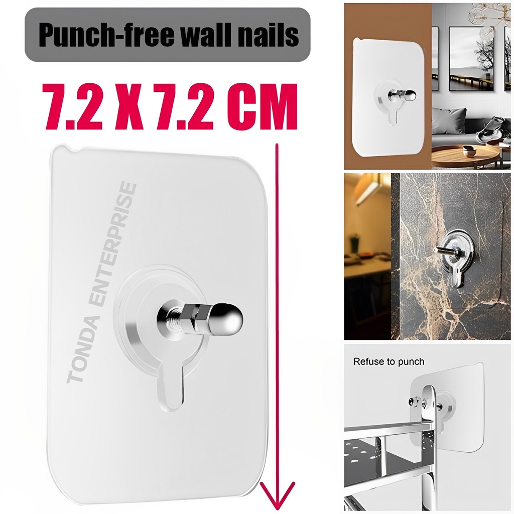 【7.2X7.2CM】Household Strong Nail Free Photo Frame Screw Stickers Hook ...