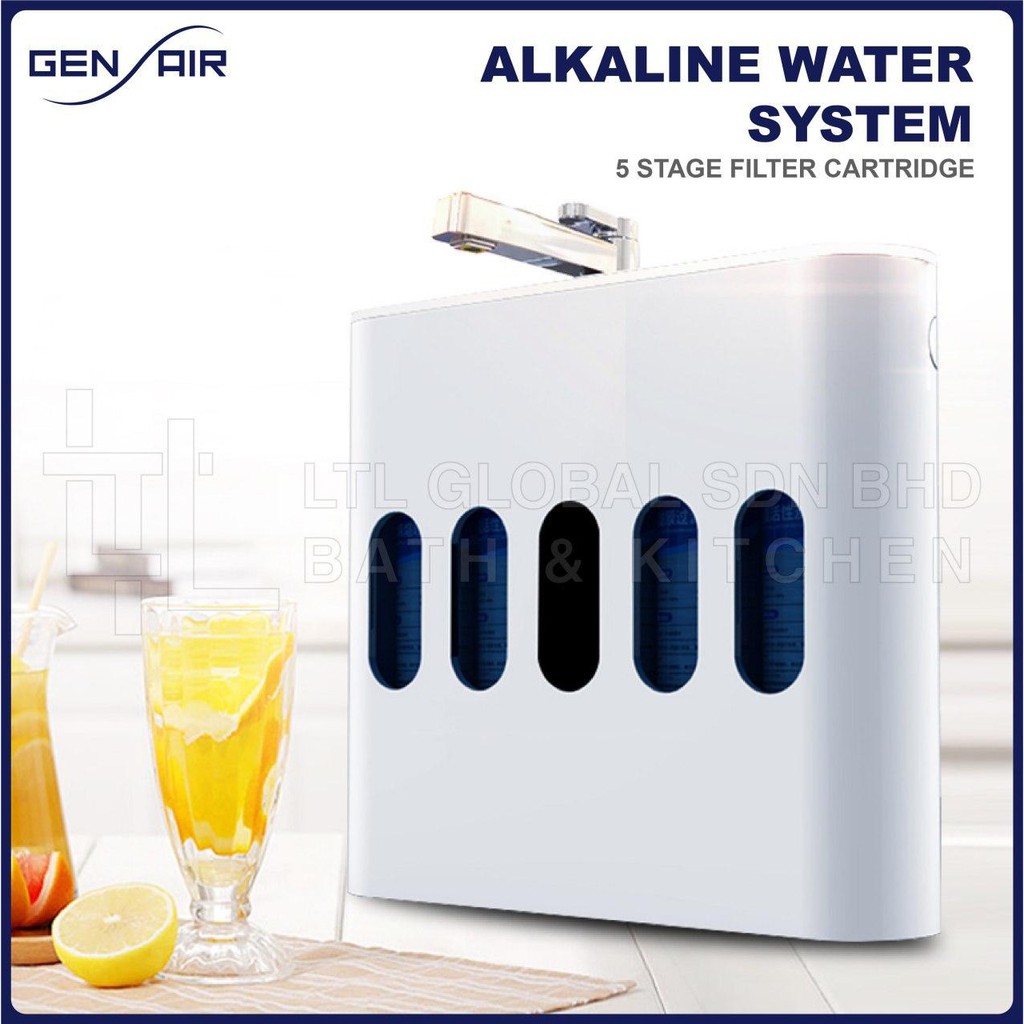 GEN AIR Alkaline Water Filter System, 5 Stage Filtration Water System ...
