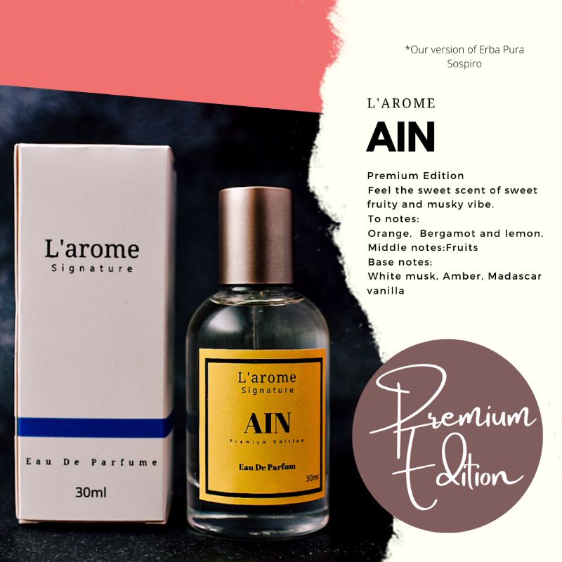 L'arome AIN 30ml EDP perfume for men and women. (Dupe Erba Pura ...