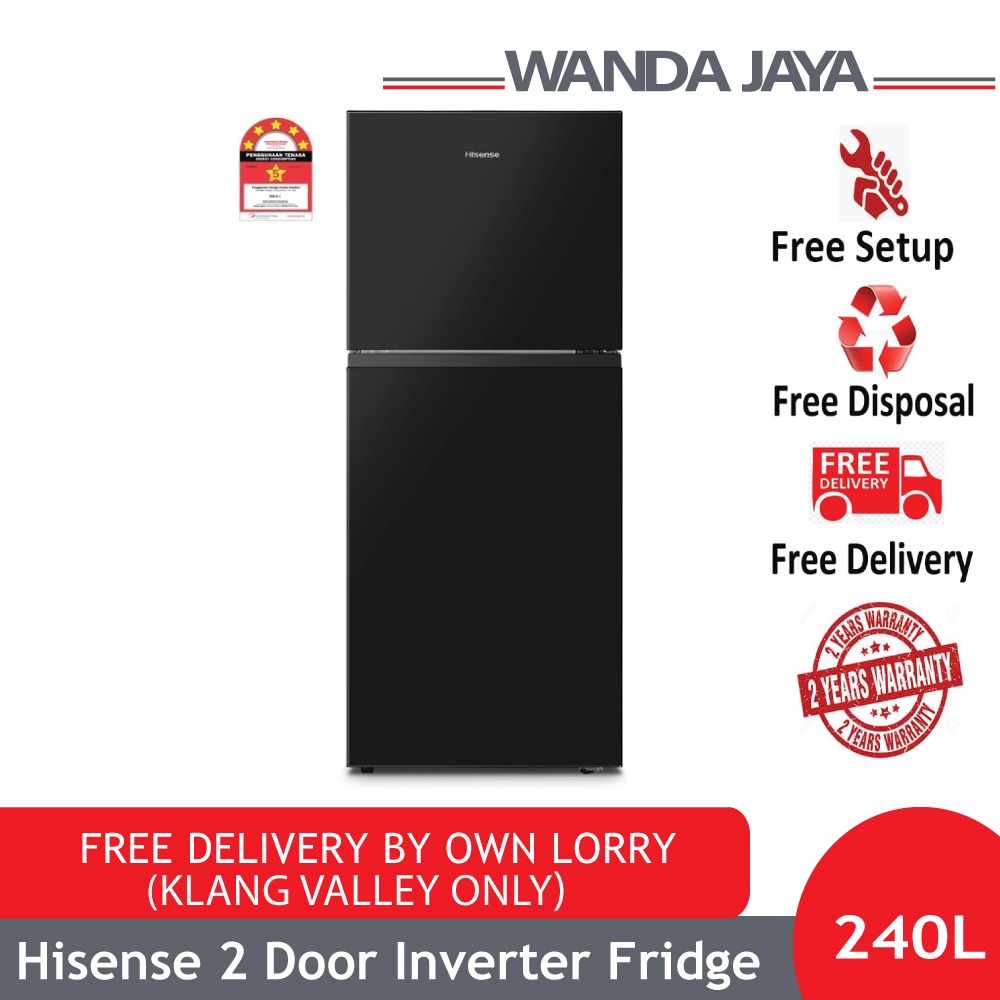 Hisense 2 Door Inverter Fridge 240L Refrigerator RT286N4ABN | Shopee ...