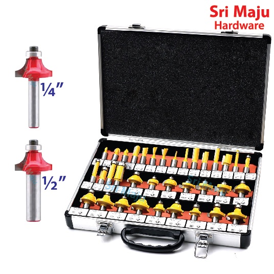 MAJU RBT-35 35pcs Router Bit Set 1/4 or 1/2 inch Tungsten Carbide ...
