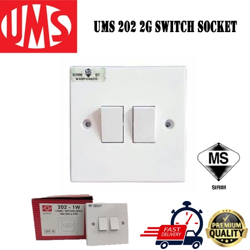 UMS 202 2 GANG 1WAY DOUBLE FLUSH SWITCH 10A UMS202 2G 1W SWITCH SOCKET ...