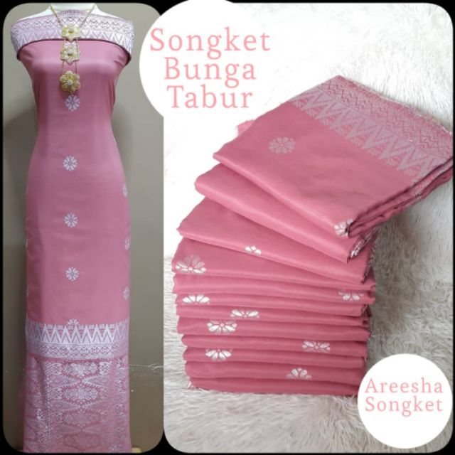EKSKLUSIF SONGKET TENUN BUNGA TABUR FULL BORDER | Shopee Malaysia