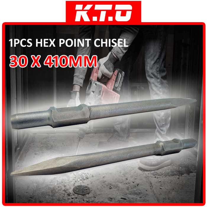 1PCS HEX ROTARY HAMMER GROOVE BIT DRILL POINT / FLAT CHISEL ( 30 X ...