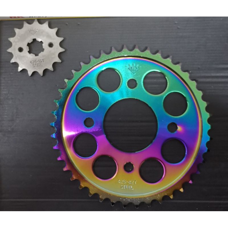 RS150 RSX 428 RK O-RING Sprocket Full Set Gold Chain DIAMOND Sprocket ...