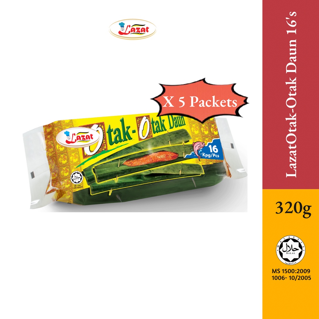 Lazat Otak - Otak Daun Frozen 16's (5 Packets x 320g) | Shopee Malaysia