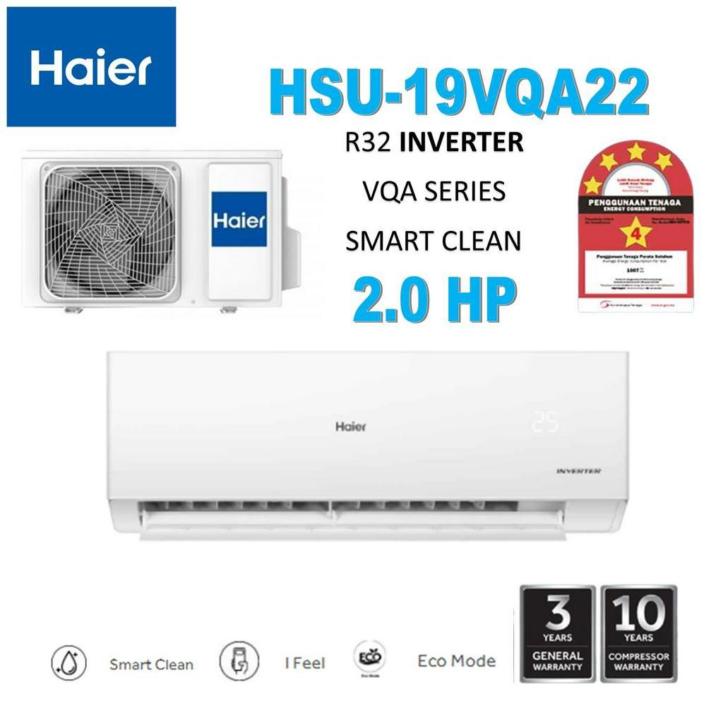 HAIER Air Conditioner R32 INVERTER HSU-VQA SERIES SMART CLEAN 1.0 HP ...