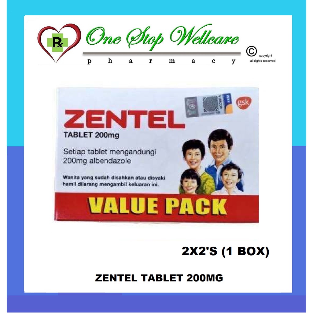 ZENTEL TABLET 200MG 1X2'S / 2X2'S (1 BOX) (EXP: 11/2026) | Shopee Malaysia