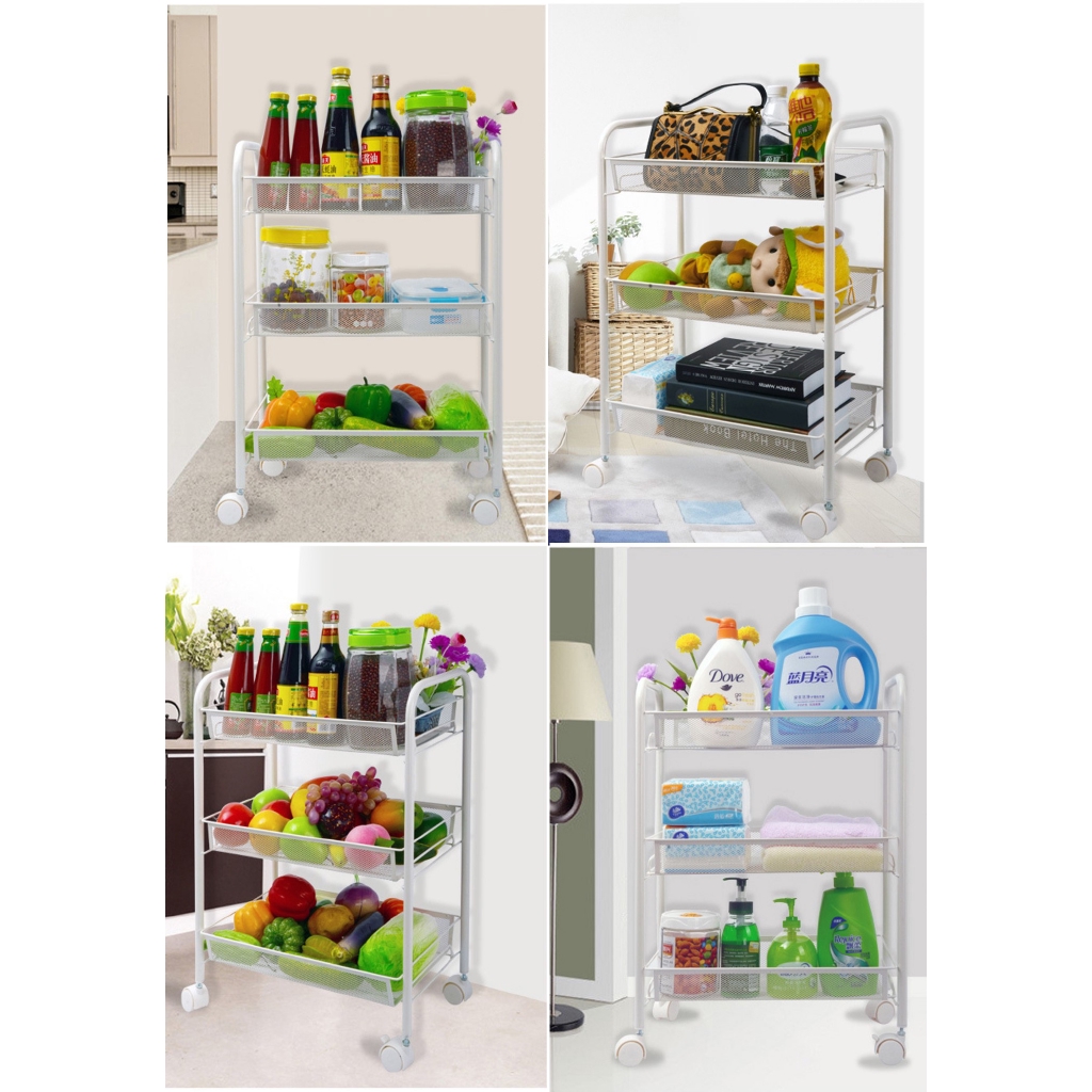 Rak Troli Beroda Pelbagai Guna Corak Moden / Trolley Rack Home Storage ...